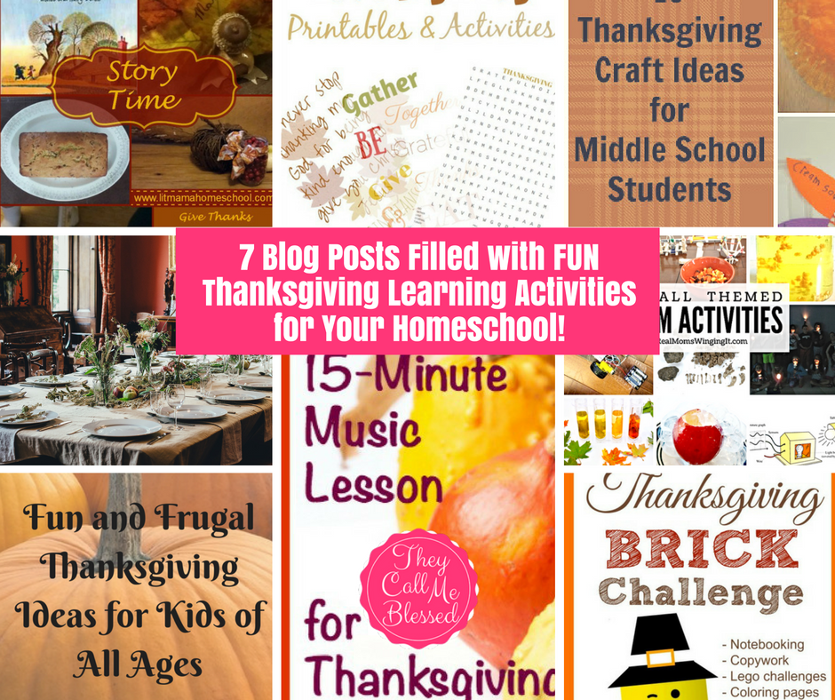 FUN Thanksgiving Learning Activities for Your Homeschool - They Call Me ...