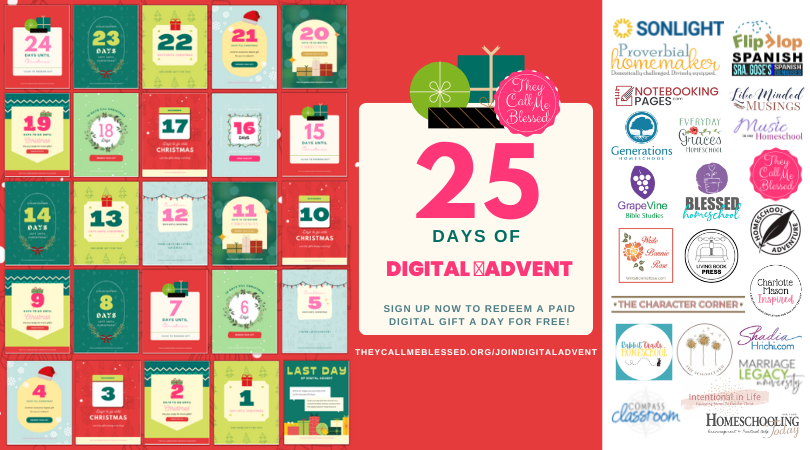 Homeschool Christmas Digital Advent - They Call Me Blessed